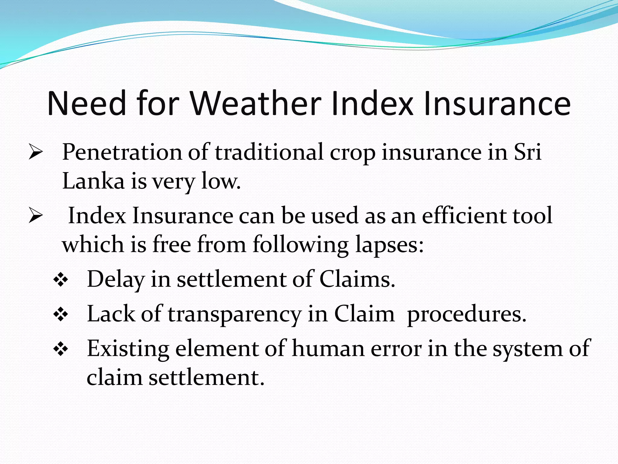 Weather Based Index Insurance | PPTX
