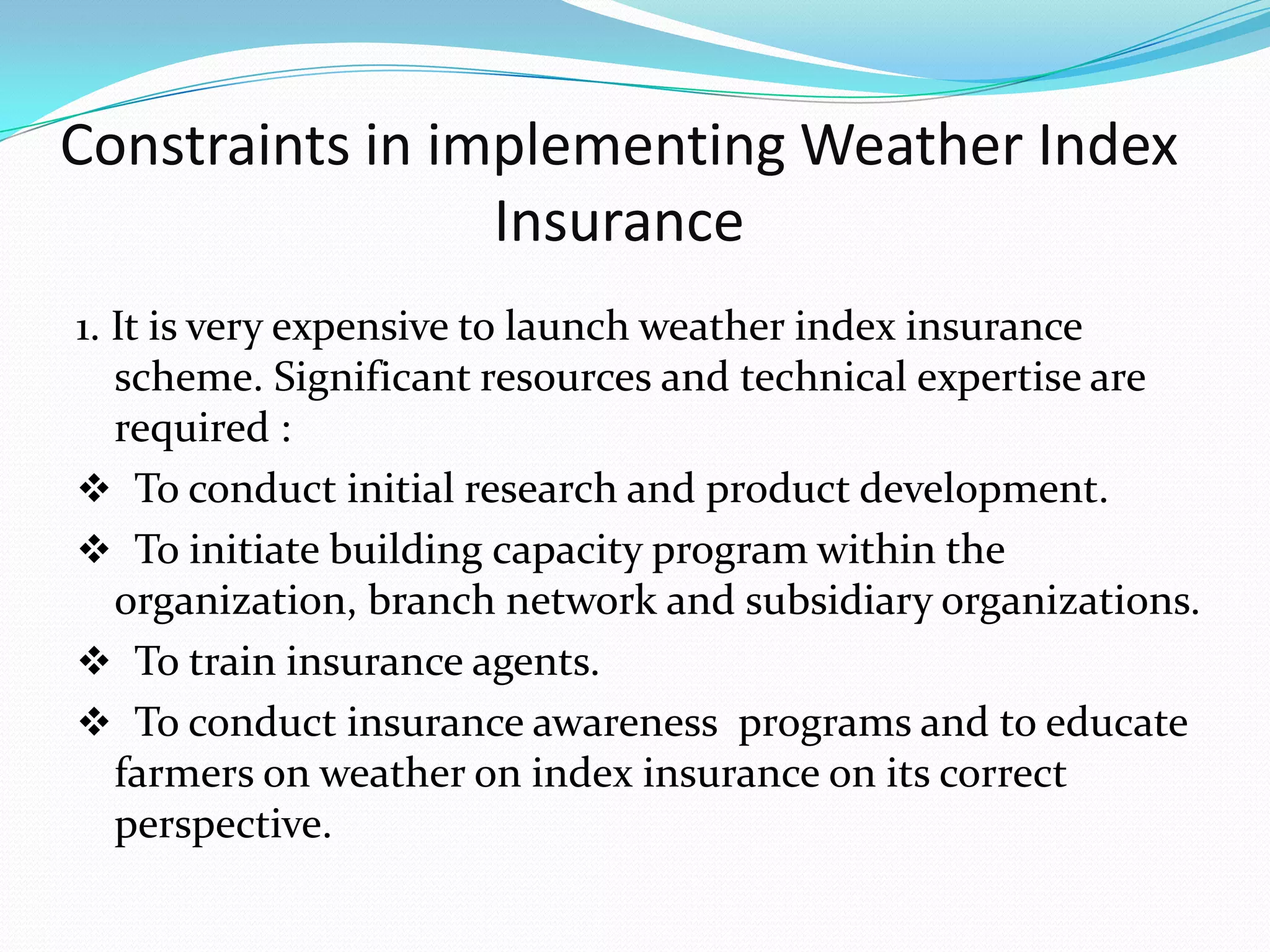Weather Based Index Insurance | PPTX