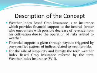 Weather Based Index Insurance | PPTX