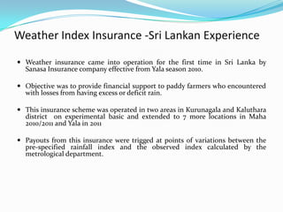 Weather Based Index Insurance | PPTX