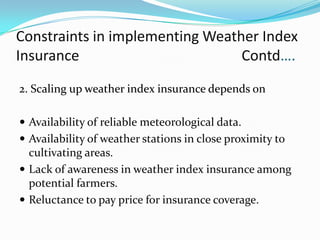 Weather Based Index Insurance | PPTX
