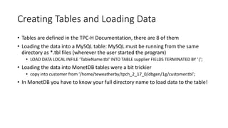 MySQL vs MonetDB Bencharmarks | PPT
