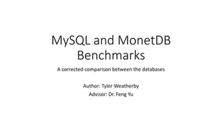 MySQL vs MonetDB Bencharmarks | PPT