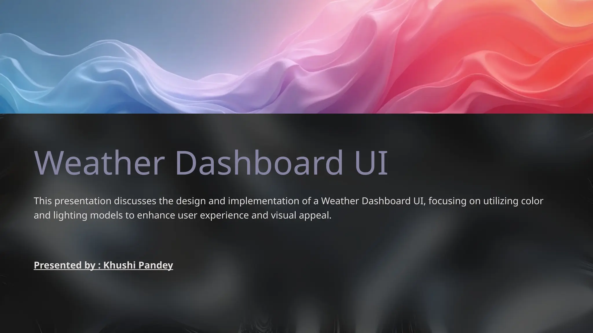 Weather Dashboard UI Weather Dashboard UI | PPTX