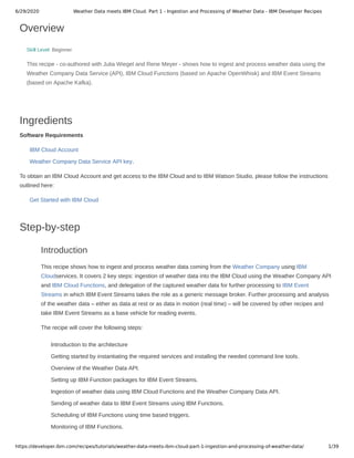 Weather data meets ibm cloud. part 1 ingestion and processing of weather data - ibm developer ...