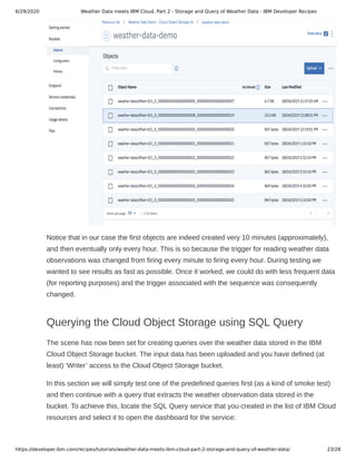 Weather data meets ibm cloud. part 2 storage and query of weather data - ibm developer recipes | PDF