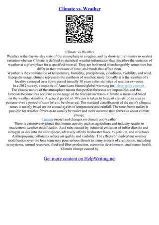 Weather Essay | PDF
