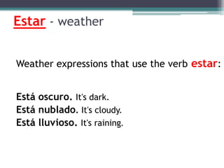Weather Expressions In Spanish