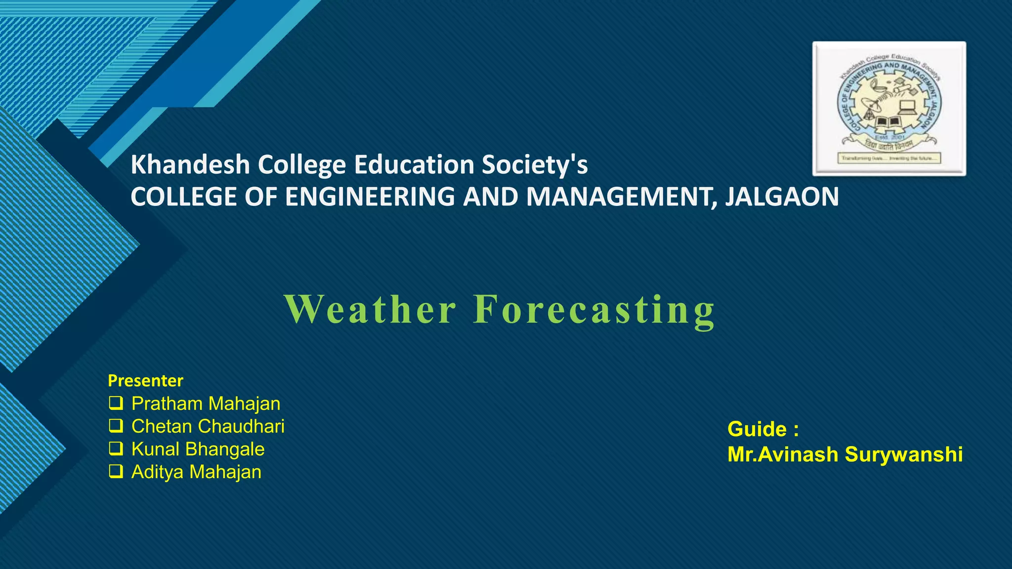 Weather forcasting.pptx | Databases | Computer Software and Applications