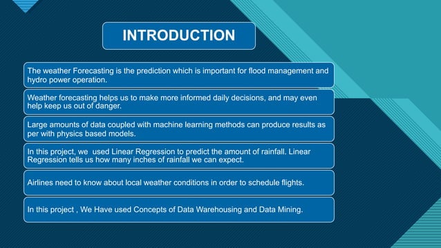 Weather forcasting.pptx | Databases | Computer Software and Applications
