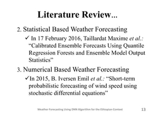 Weather Forecasting using Deep Learning A lgorithm for the Ethiopian ...