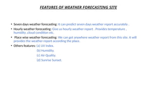 WEATHER FORECAST PROJECT for CSE students | PPTX