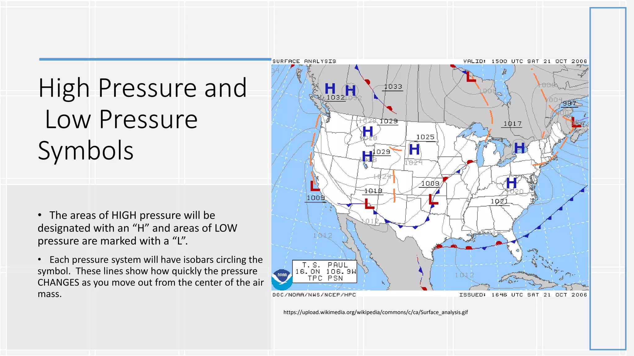 Weather fronts, maps and symbols 6.4 | PPTX