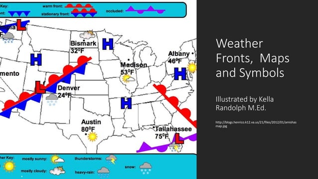 Weather fronts, maps and symbols 6.4 | PPTX