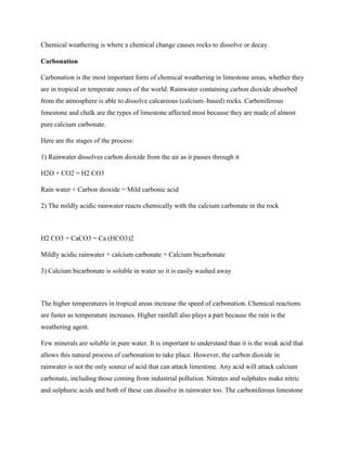Physical and Chemical Weathering | PDF