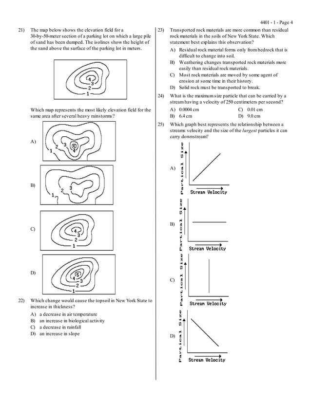 Weathering and erosion regents practice | PDF