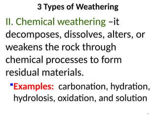 WEATHERING AND ITS TYPE and a brief descrptin.pptx