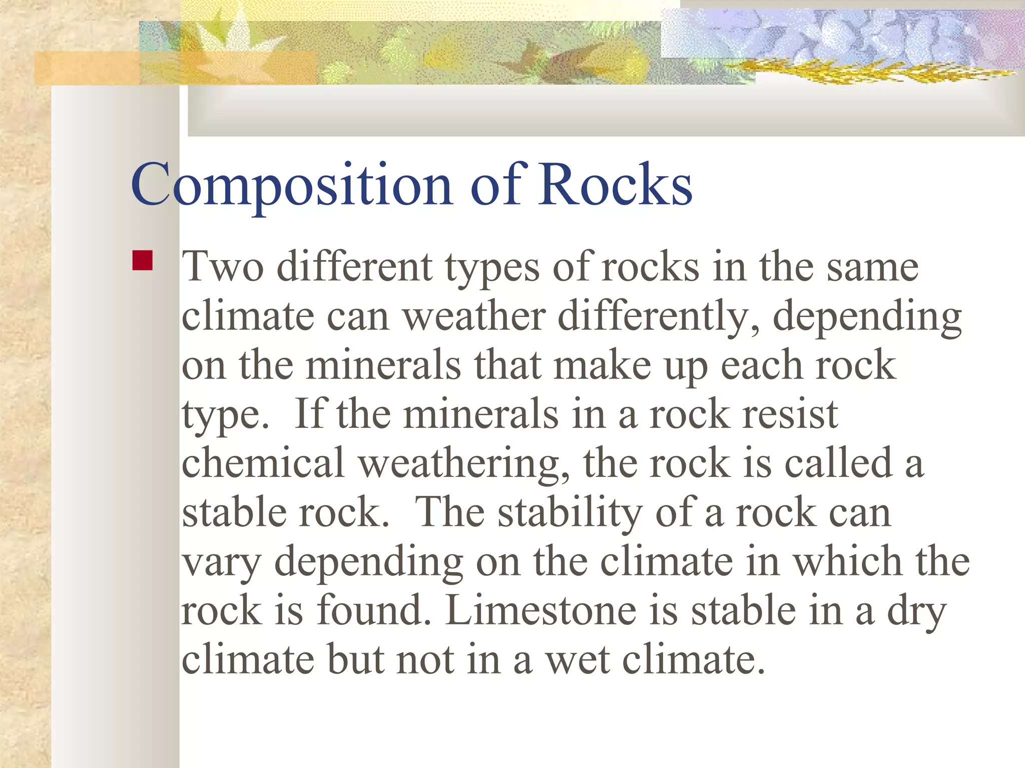 Weathering and soil formation | PPT