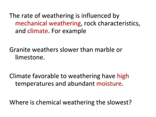 Weathering, erosion, and mass wasting | PPT