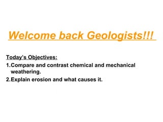 Weathering fill in the blank notes | PPT