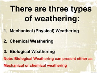 Weathering of rocks, definition and types.pptx