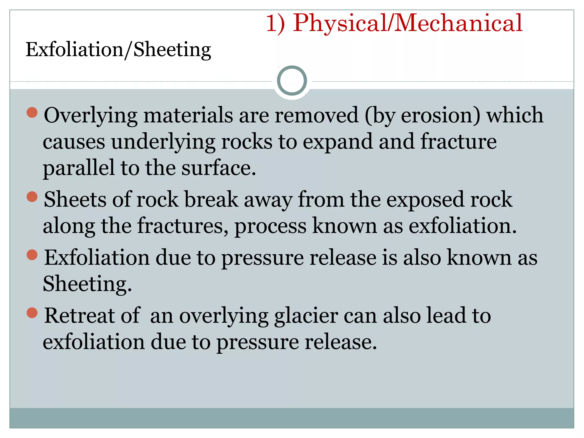 Weathering - GEOLOGY (engineering geology- kannur university ) | PPT