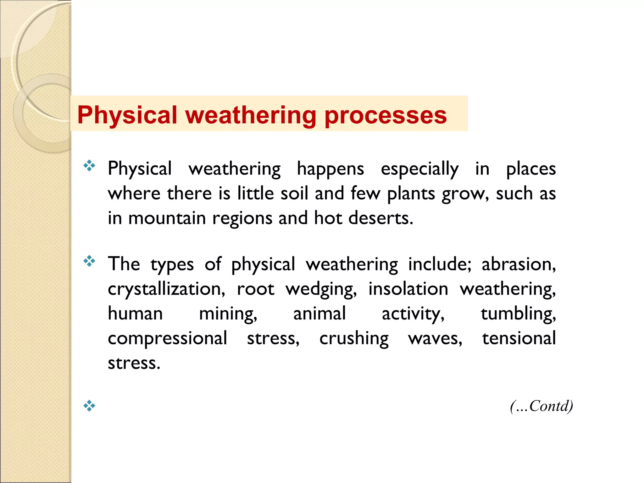 Weathering Processes | PPT | Geology | Science