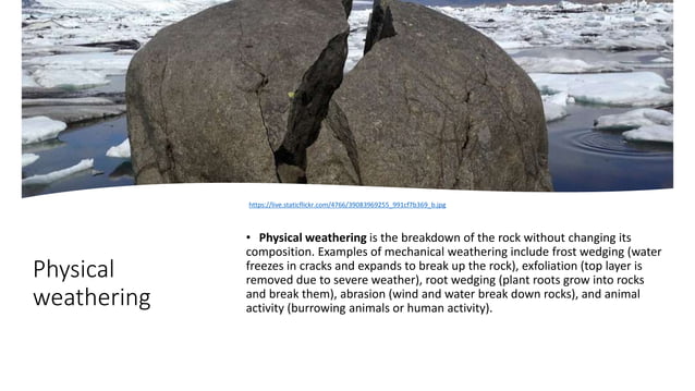 Four Areas of Earth Science and Weathering terms | PPT