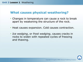 Weathering Unit 2 Lesson Physical Weathering 1.ppt