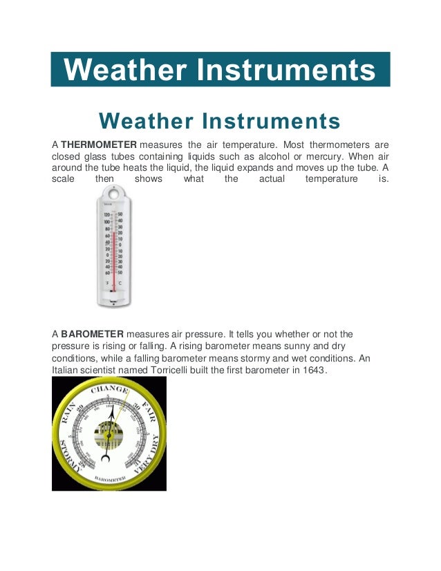 Weather instruments