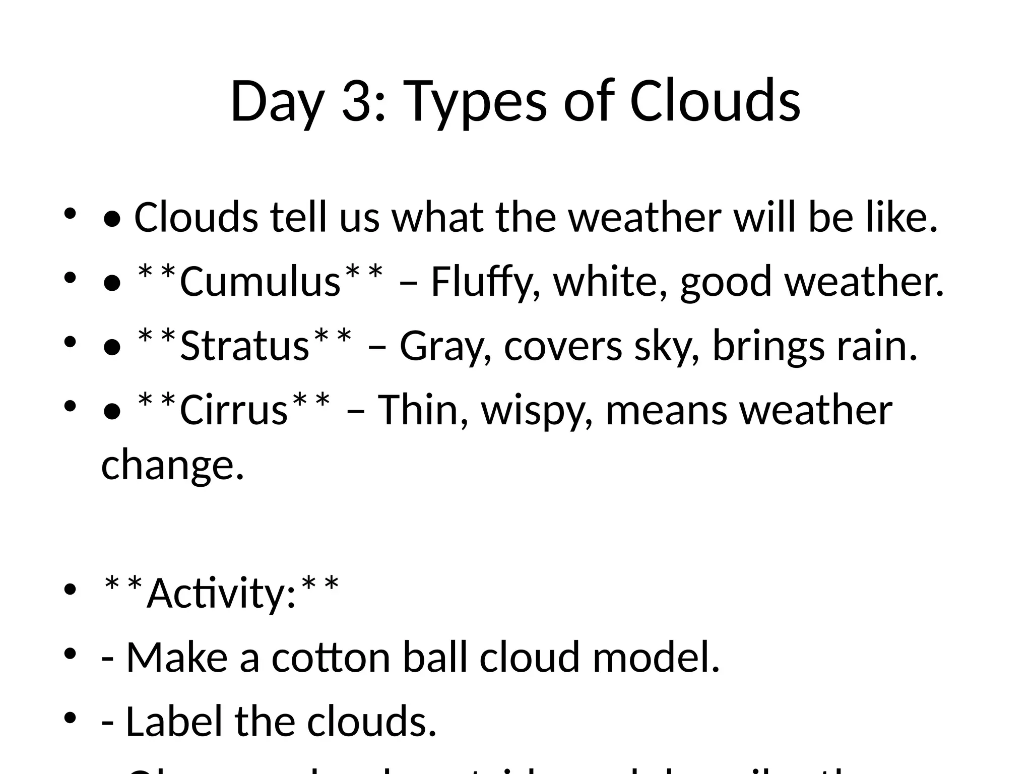 Weather_4 days Lesson_Plan for 2nd grade | PPTX