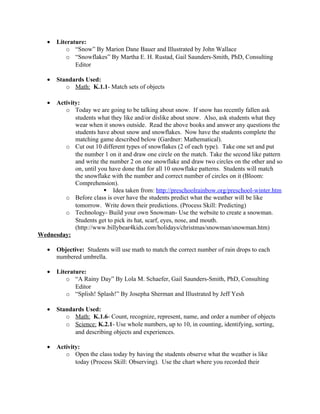 Weather Lesson Plans | DOC