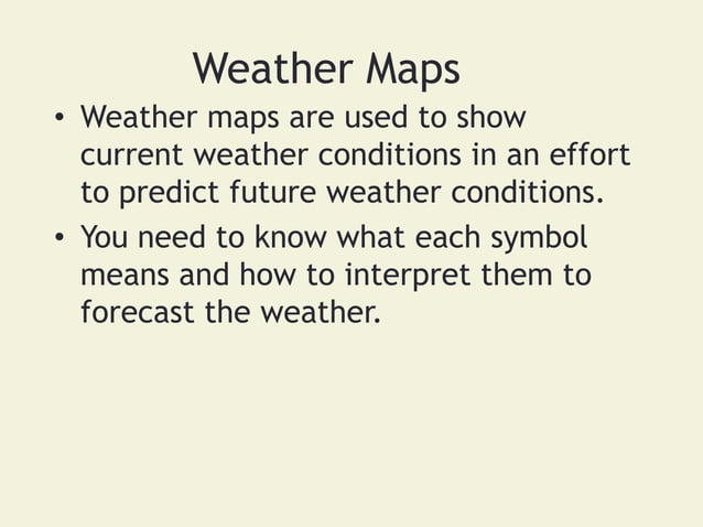 Weather maps and their symbols | PPTX