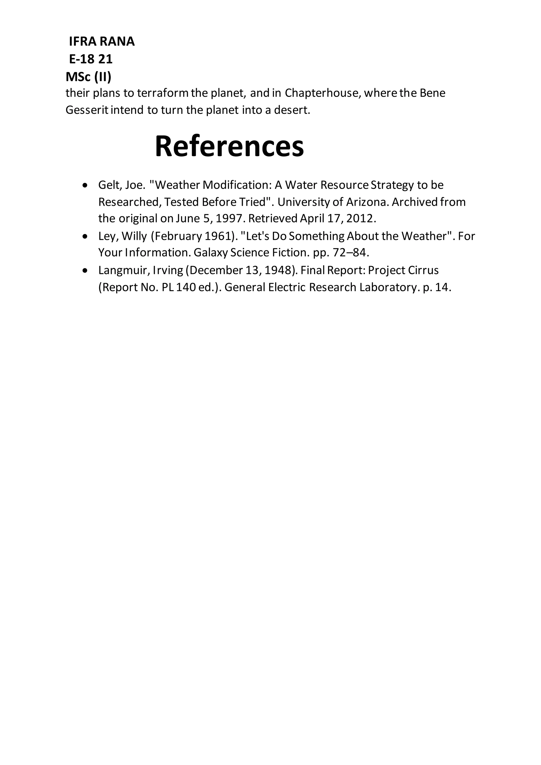 Weather modifications | DOCX