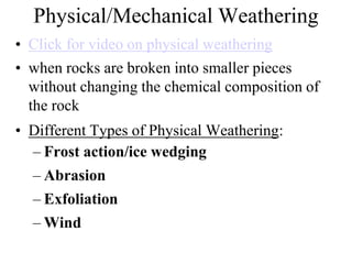 Weathering, Erosion, and Deposition | PPT