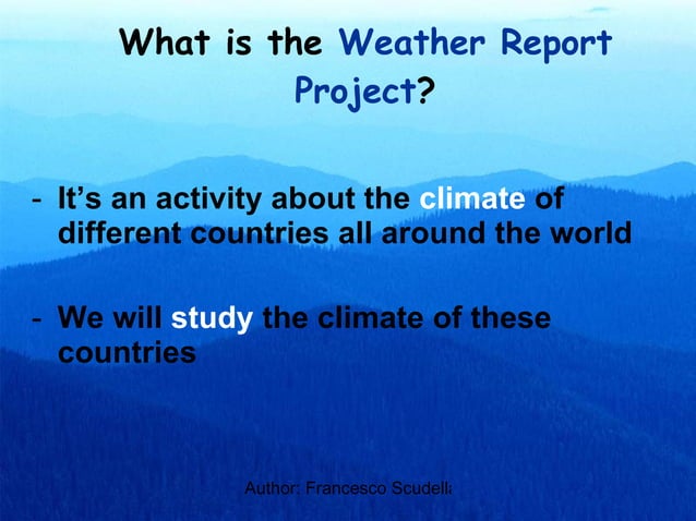 Weather report project | PPT