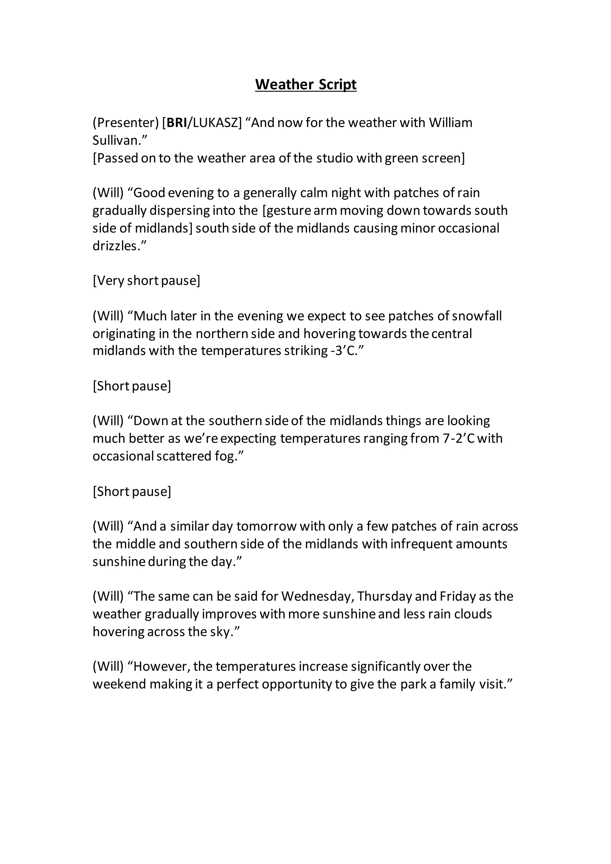 Weather script | PDF