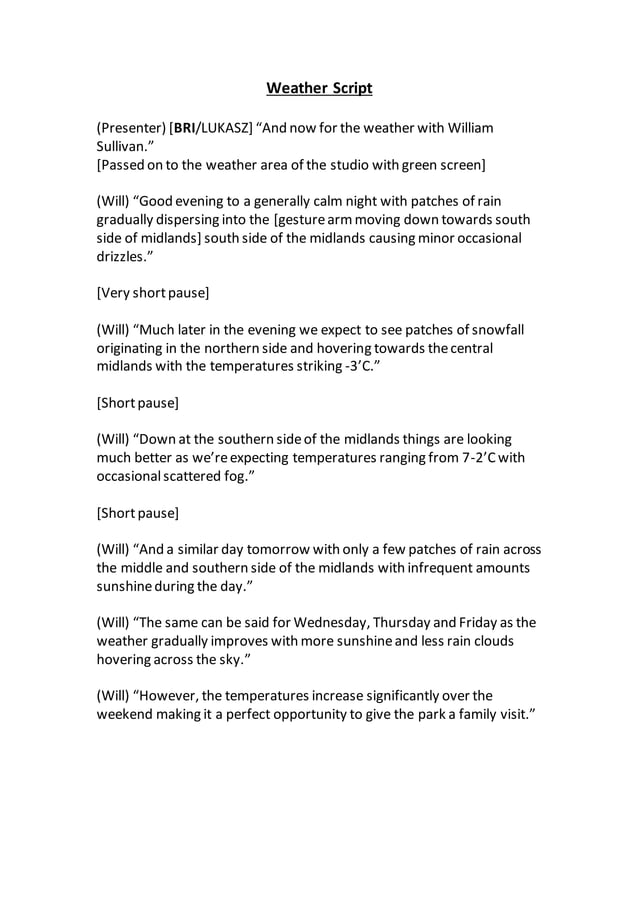 Weather script | PDF