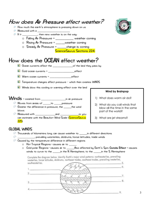 Weather Student Notes | PDF | Weather | Science