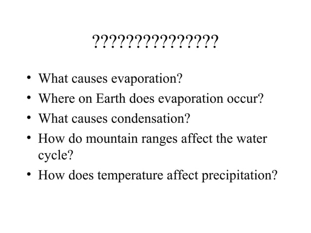 Weather unit water cycle | PPT