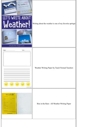 Weather Writing Paper | PDF