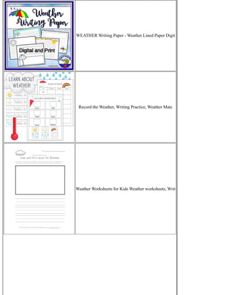 Weather Writing Paper | PDF