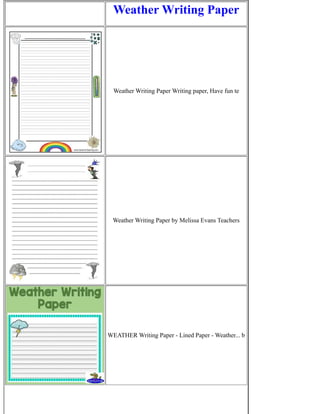 Weather Writing Paper | PDF