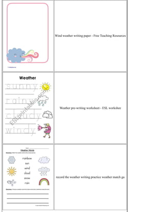 Weather Writing Paper | PDF