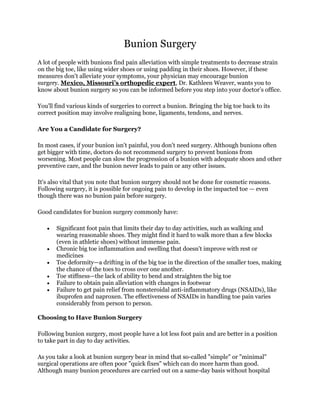 Bunion Surgery | PDF