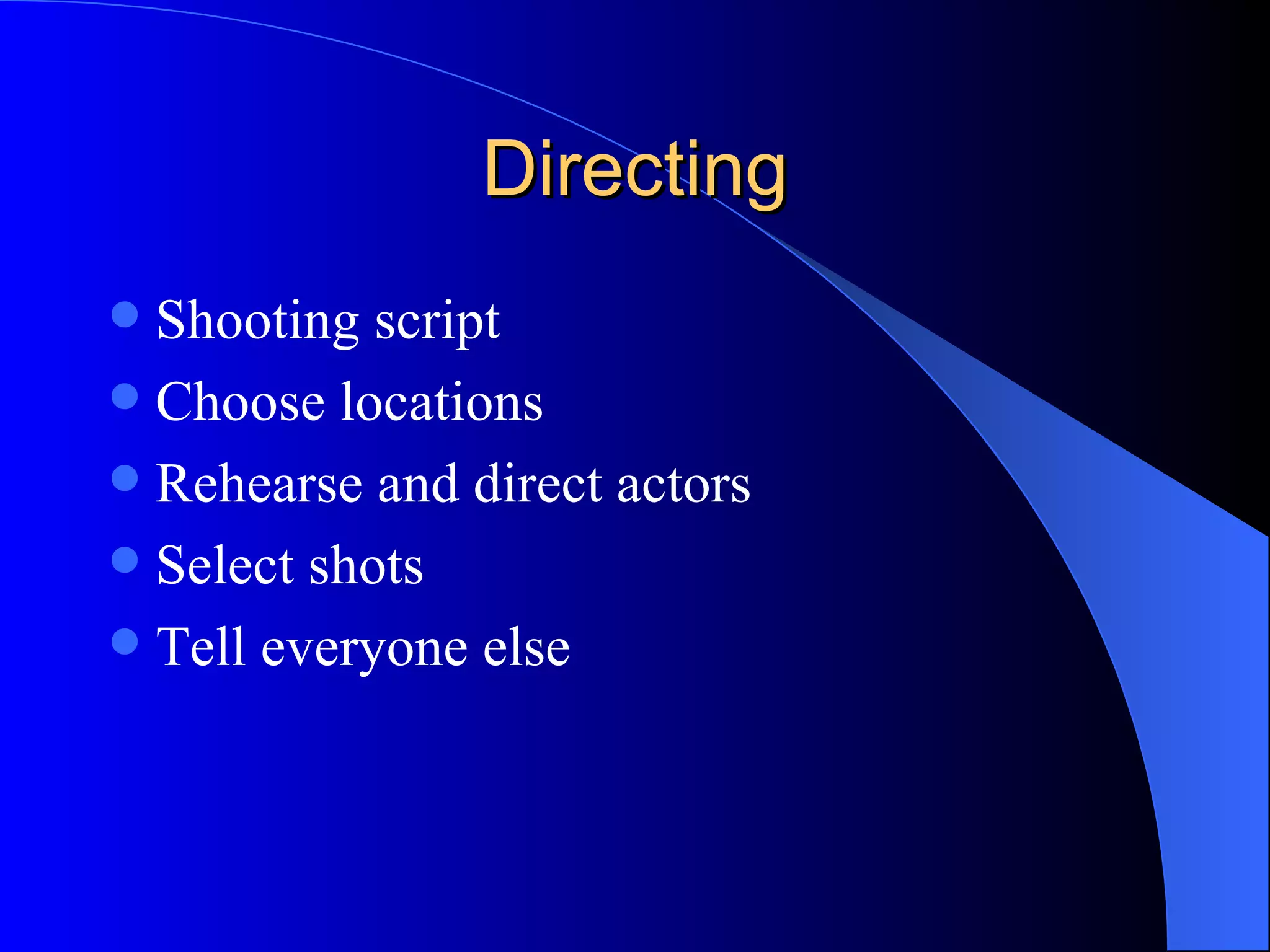 camera movements directing | PPT