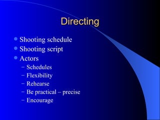 camera movements directing | PPT