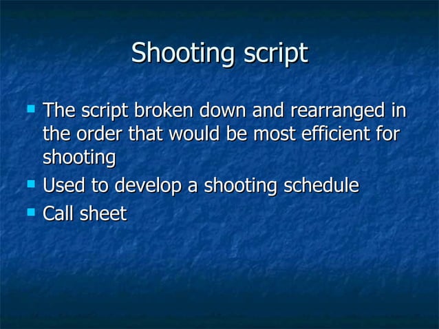 scene outlinescript | PPT
