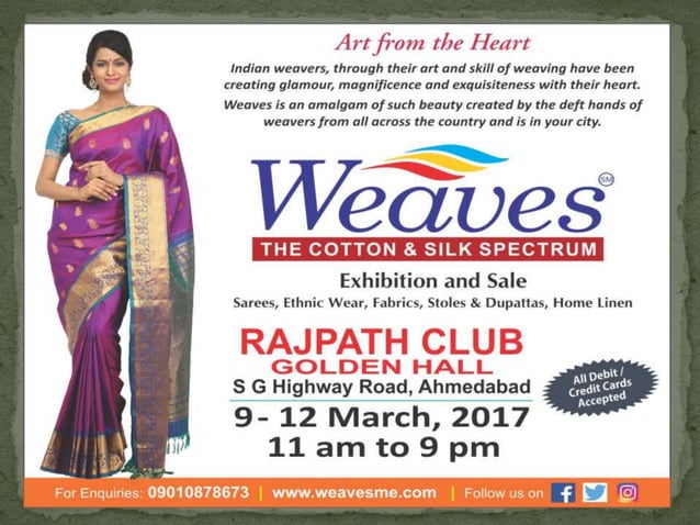 Weaves handloom exhibition in india ppt | PPTX | Needlework | Arts and ...