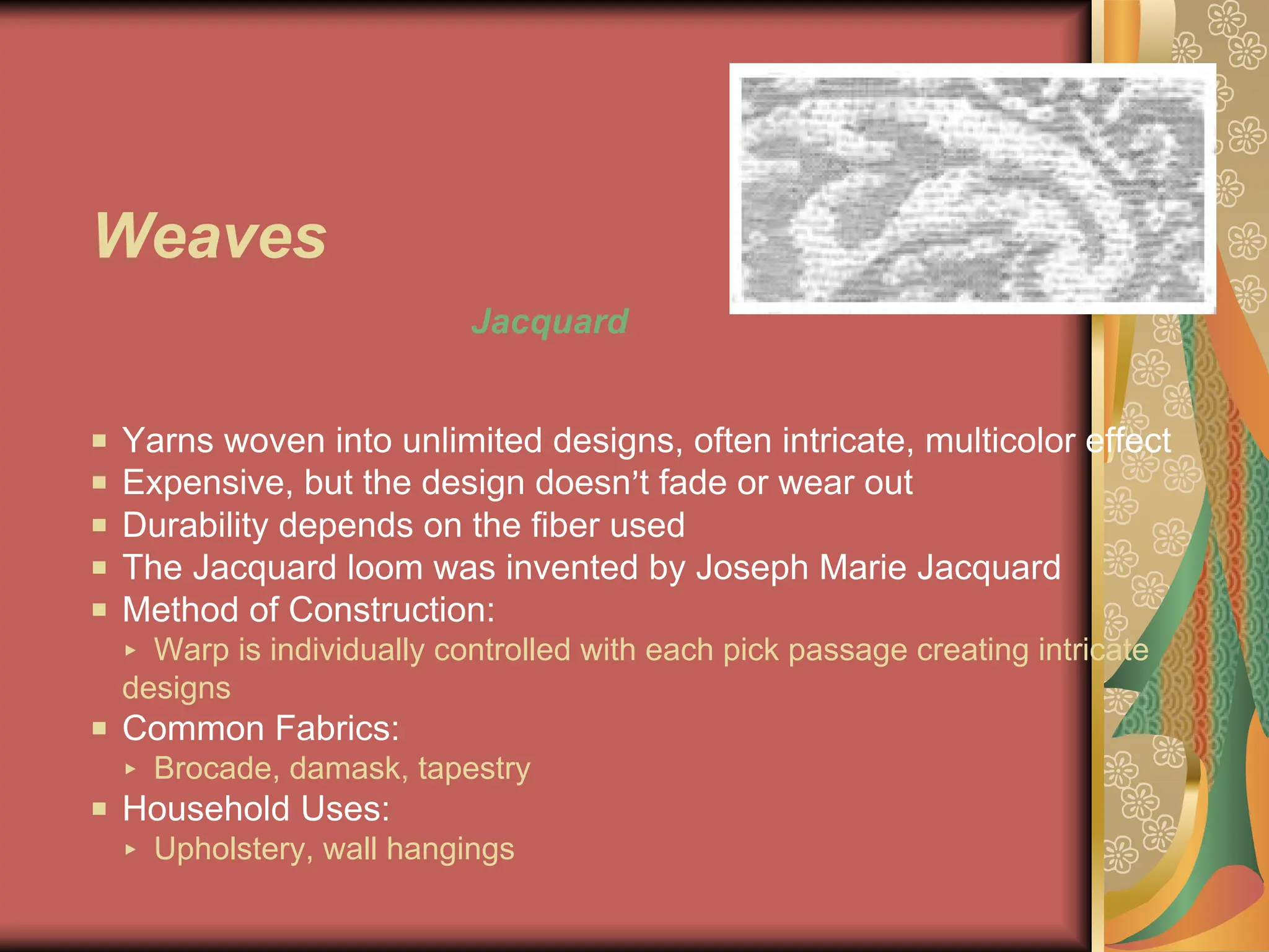 Weaves powerpoint textile designing education.pdf